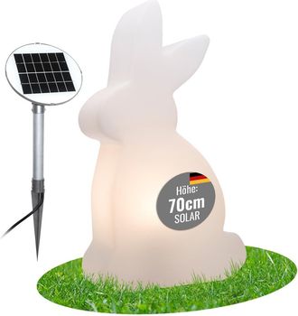 8 Seasons design| Gro&szlig;e Solarleuchte LED Hase Shining Rabbit (70 cm gro&szlig;, warmwei&szlig;, Solar-Panel, leuchtende Gartenfigur, Au&szlig;endekoration) wei&szlig;