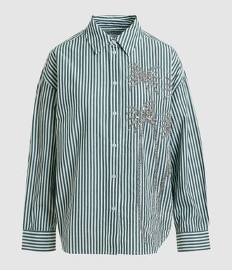 Essentiel Chemise Kasper Vert Blanc