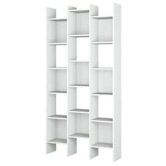 HOGAR 24 Hogar24 - Biblioth&egrave;que avec &eacute;tag&egrave;res carr&eacute;es, couleur blanc artik, Mesures 96 x 192 x 29 cm