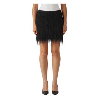 Twinset Fringed Mini Skirt - - Skirts - Damen - Schwarzk - XS
