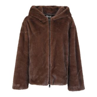 P.A.R.O.S.H. Kunstpelz Shearling Braun Kapuzenjacke - - Jackets - Damen - Braun - XS