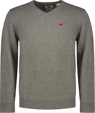 Levi's V Neck Hm Sweater Mid Tone Grey Heather
