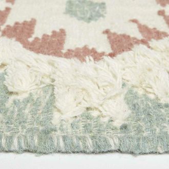 Homescapes Homescapes - Tapis de couloir Kilim en laine bleu Tenali, 66 x 200 cm
