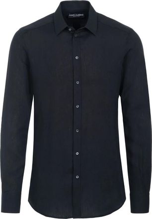 Dolce & Gabbana Klassisches Hemd - - Shirts - Herren - Schwarzk - M