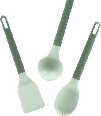 Zanetti Schöpflöffel-Set, 3 Kochlöffel, Löffel, Pfannenwender, Schöpflöffel, modernes Design, recyceltes Material, für den täglichen Gebrauch