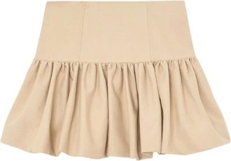 Ganni Femme, Jupes, Beige, Taille: 36 FR Double Cotton Mini Skirt
