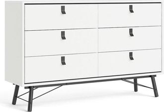 ebuy24 Rye Kommode breit 6 Schubladen mattweiss