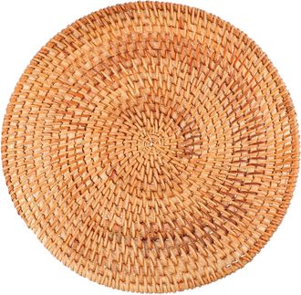 DOITOOL Handgefertigtes Rattan Platzset Isolierendes Rutschfestes Tischset aus Holz für Küchen Speisetisch Hitzebeständiger Untersetzer für Tassen und Schüsse