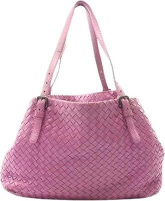 Bottega Veneta Pre-owned Sac cabas en cuir Intrecciato - Femme - Pre-owned - Violet - Taille: ONE Size