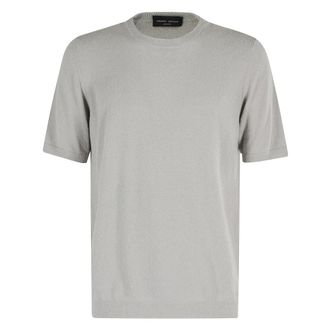Roberto Collina Graues Rundhals-T-Shirt - - Tops - Herren - Grau - 3XL