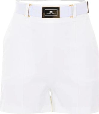Elisabetta Franchi Femme, Shorts, Blanc, Taille: 36 FR Short avec Ceinture