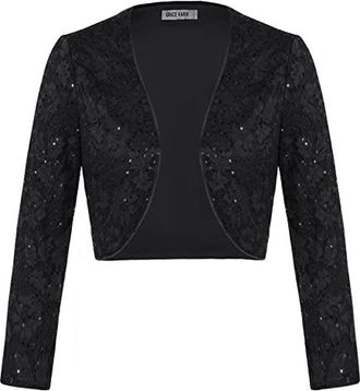 Grace Karin Femmes Boléro à Sequins Manches 3/4 Ouvert Devant Veste Courte Soirée Fête
