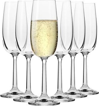 Krosno Sekt- und Prosecco Gl&auml;ser 175 ml - 6er Set - Pure Kollektion - Bleifreies Kristallglas - Schlanker, Eleganter und Zeitloser Stil