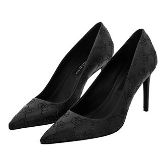 Philipp Plein Hohe Schuhe - Dekollet&eacute; Mid Heels Monogram Verziert - Gr. 37 (EU) - in Schwarz - f&uuml;r Damen