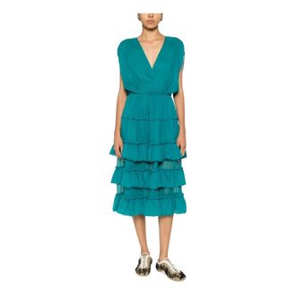 Dries Van Noten Femme, Robes, Bleu, Taille: 40 FR Midi Robes