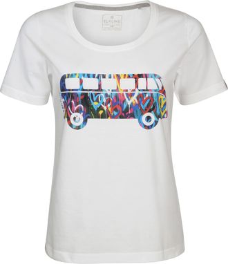 ELKLINE Damen T-Shirt Filled with Love VW T1 Bulli Print 2041157, Farbe:White, Größe:44
