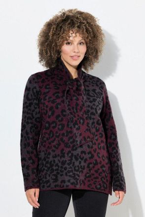 Ulla Popken Strickpullover Pullover Leomuster Schalkragen Langarm