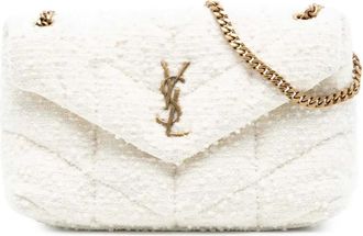 Saint Laurent 2021 Toy Boucle Tweed LouLou Puffer Shoulder Bag crossbody bag - Wei&szlig;
