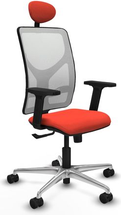 Piqueras y Crespo Schreibtischstuhl in Orange, mit 2D-Armlehnen, h&ouml;henverstellbarer Lendenwirbelst&uuml;tze und festem Kopfteil, ausgestattet mit Sincro 3 Positionen und Sch