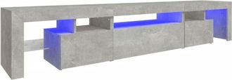 vidaXL TV-M&ouml;bel mit LED-Lichtern Beton-Grau 215x36,5x40 cm