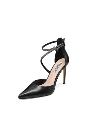 Queen Helena K3280 Elegante Pumps mit Stiletto-Absatz, Riemchen mit Strass f&uuml;r Damen, Schwarz, 40 EU