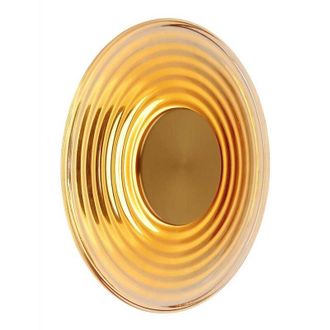 Globo Lighting Wandleuchte Wandlampe Flurleuchte messing matt Glas amber LED D 30 cm