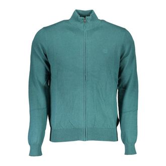 North Sails Homme, Pulls, Vert, Taille: XL Cardigan vert en laine m&eacute;lang&eacute;e avec fermeture &eacute;clair et broderie