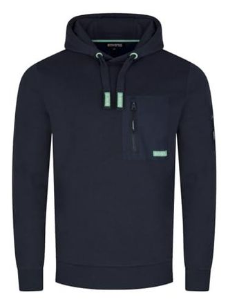 Riverso RIVLasse Sweat &agrave; capuche pour homme Coupe droite Avec poche poitrine Noir Bleu Vert Marine S M L XL XXL 3XL 4XL 5XL, bleu marine, M