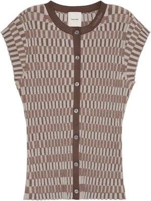 Calvin Klein Pull &agrave; carreaux en coton