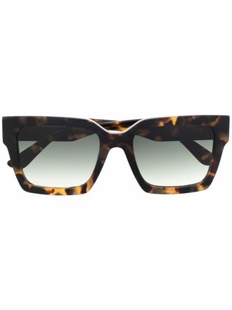 Karl Lagerfeld Sonnenbrille mit eckigem Gestell - Nude
