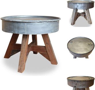 vidaXL Couchtisch Gemischtes Altholz 60x45 cm Silbern - Industrieller Stil - Couchtisch - Altholz - Recyclingm&ouml;bel - Vintage Style