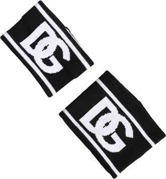 Dolce & Gabbana Mens Black White Dg Logo Cotton 1 Pair One Wristband And Accessory