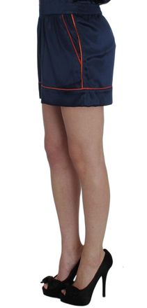 Dolce & Gabbana Womens Blue Silk Stretch Sleepwear Shorts