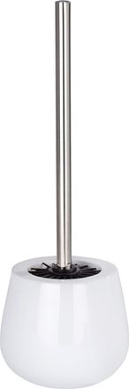 WENKO WC-Garnitur Malta, hochwertiger Toilettenb&uuml;rstenhalter aus edler Keramik, inklusive Toilettenb&uuml;rste, &Oslash; 13,6 x 39 cm, Wei&szlig;
