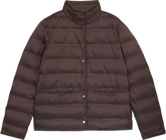 Oltre Femme, Vestes, Brun, Taille: 48 FR Veste bouffante en nylon à col montant