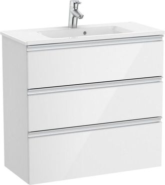 Roca Pack Unik meuble bas compact 3 tiroirs + lavabo the gap Roca Couleur : Blanc brillant - Dimensions : 805x380x759 mm