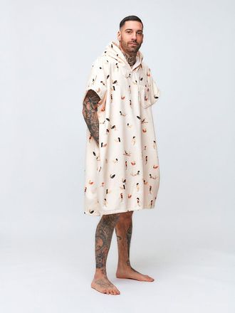 After Madrague Poncho de surf &agrave; motifs