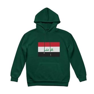 Generic Sweatshirt Irak Doublure Polaire Irak Drapeau Lettres Graphiques Pull Col Rond Manches Longues Coupe Ample Sweat V&ecirc;tewoments Plusieurs Couleurs du XS 