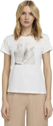 Tom Tailor Damen 1026042 Print T-Shirt, 10315-Whisper White, 3XL
