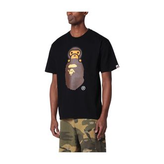A Bathing Ape A Bathing Ape, Homme, Tops, Noir, Taille: XL Milo On Ape Head Tee