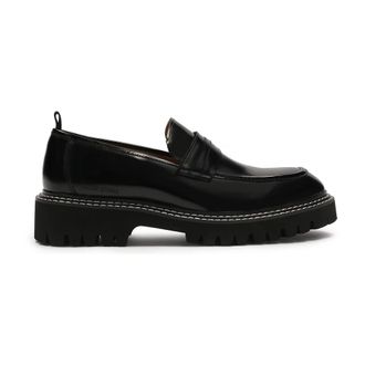 Kazar Schwarze Loafer mit wei&szlig;em Faden gen&auml;ht - - Shoes - Herren - Schwarzk - 41 EU