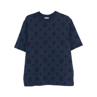 Casablanca Logo Muster T-Shirt - - Tops - Herren - Blau - S