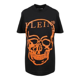 Philipp Plein Femme, Tops, Noir, Taille: 42 FR T-shirt Jersey Col Rond SS Skull and Plein