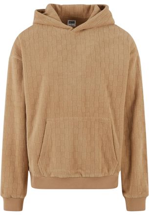 Urban Classics Herren Kapuzenpullover Jacquard Velvet Oversized Hoody, l&auml;ssiger Kapuzenpullover aus Jacquard-Samt, Oversize Fit