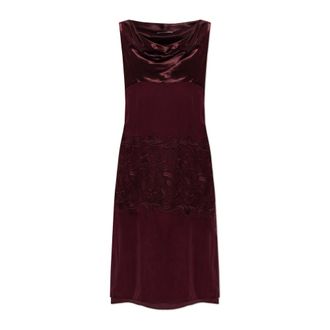 Ferragamo Robe mi-longue &agrave; empi&egrave;cements en dentelle - Femme - Robes - Rouge - Taille: 34 FR