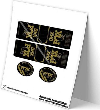Generico Ref: VP601 Aufkleber, kompatibel mit Sto&szlig;d&auml;mpfer, FOX DHX PERFORMANCE 2023-24 MTB, Sticker, Aufkleber, Mountainbike-Vinyl. (GOLD)