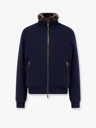 Moorer Bellati-Mrw wool and cashmere jacket with fur detail - MOORER - gender_Man