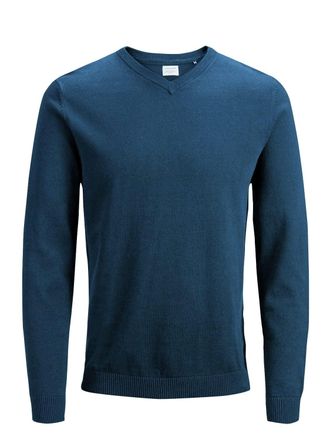 Jack & Jones Herren JJEBASIC Knit V-Neck, Insignia Blue, XXXL