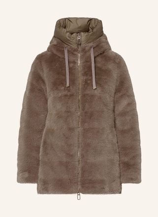 Duno Duno Lightweight-Daunenjacke Andrada Mit Kunstfell beige