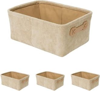 WENKO Badkorb Anela, zum Aufbewahren und Ordnen von Badutensilien und Accessoires in weichem Cord-Design aus 100% Polyester, mit Zwei kleinen Griffen aus Ku